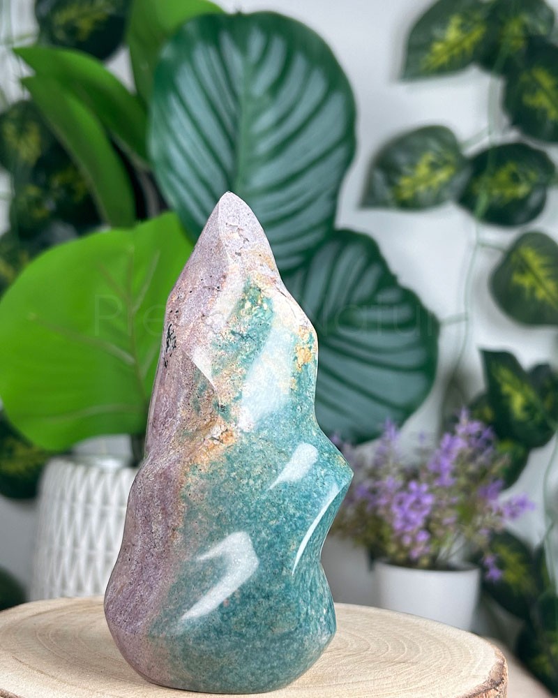 Jaspe Oceano - Forma/Chama (116x53x42mm) 1356